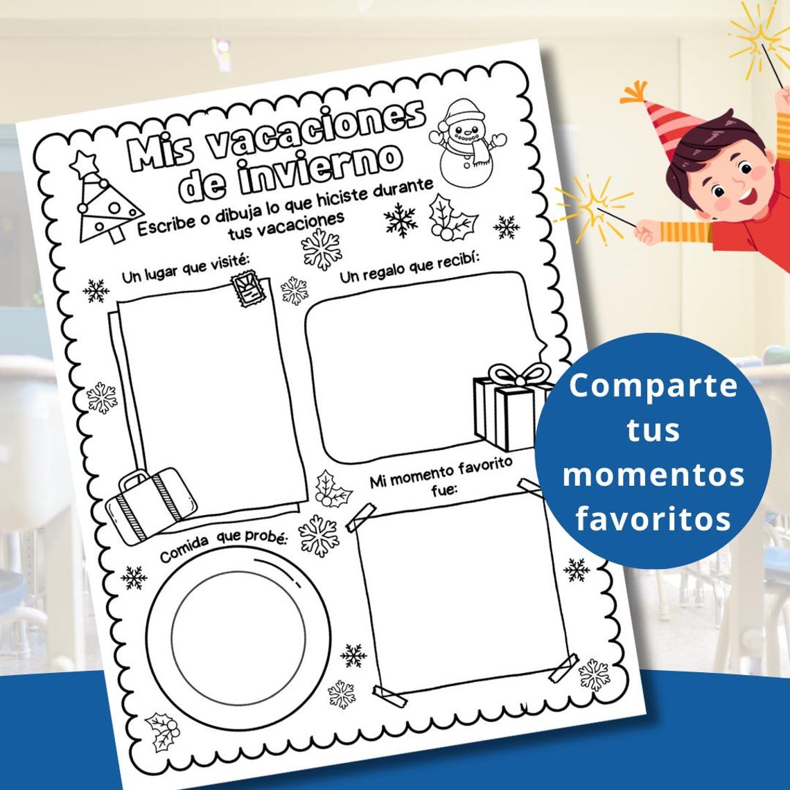 Spanish Activity: Mis Vacaciones De Invierno, After Christmas, New Year ...