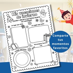 Spanish Activity: Mis Vacaciones De Invierno, After Christmas, New Year ...