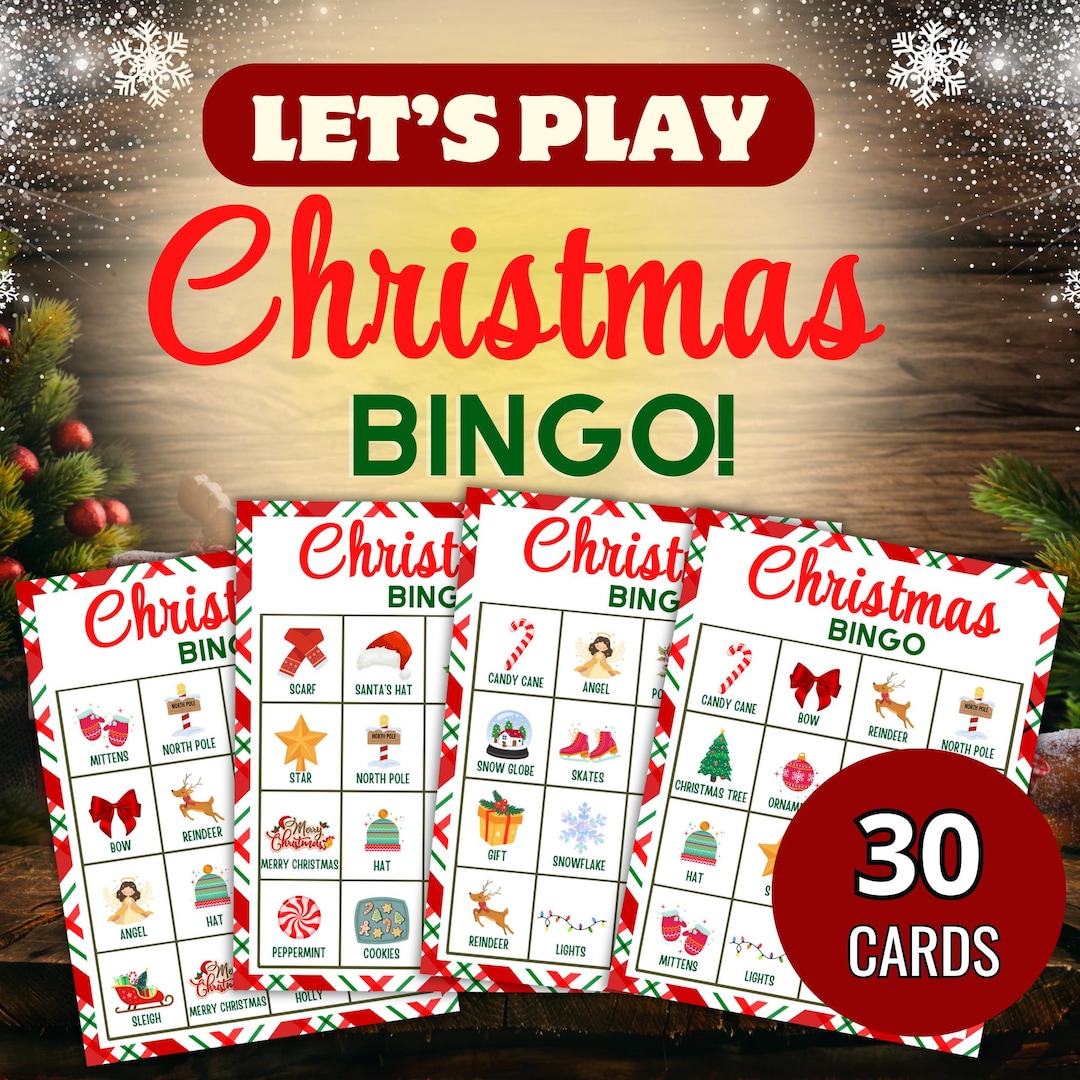 Festive Fun: Printable Christmas Bingo, Holiday Bingo, Printable Bingo ...