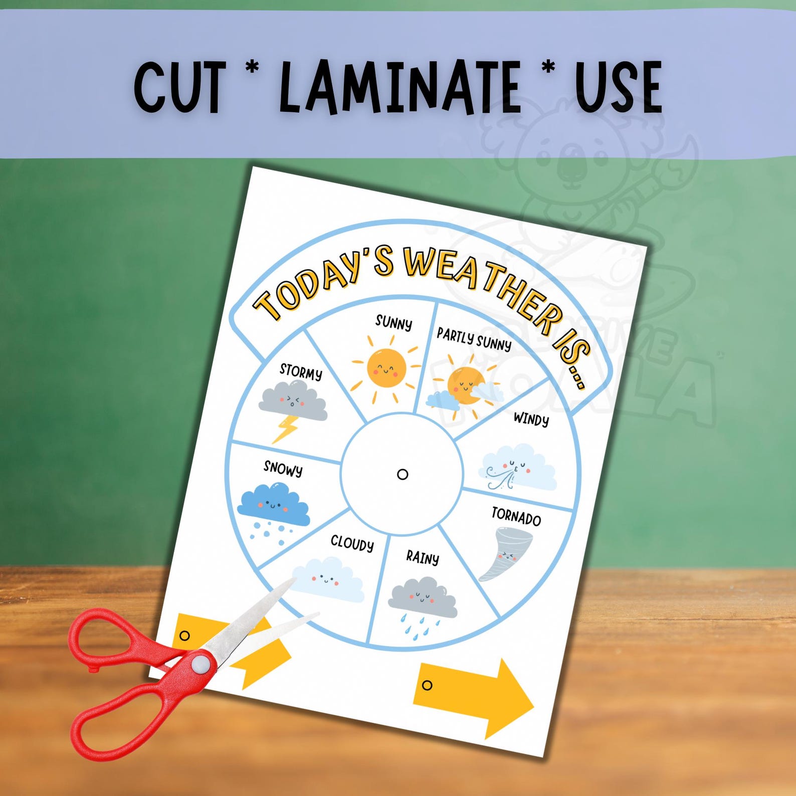 Todays Weather Is... Weather Wheel Printable | Weather Learning Poster ...