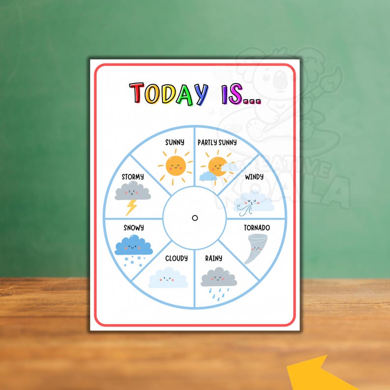 Todays Weather Is... Weather Wheel Printable | Weather Learning Poster ...
