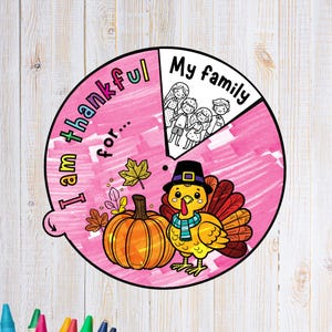 I Am Thankful for | Thankful Coloring Wheel |thanksgiving Activity for ...