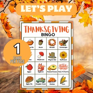 Fall Thanksgiving Bingo, 25 Bingo Cards Printable Game, Thanksgiving ...