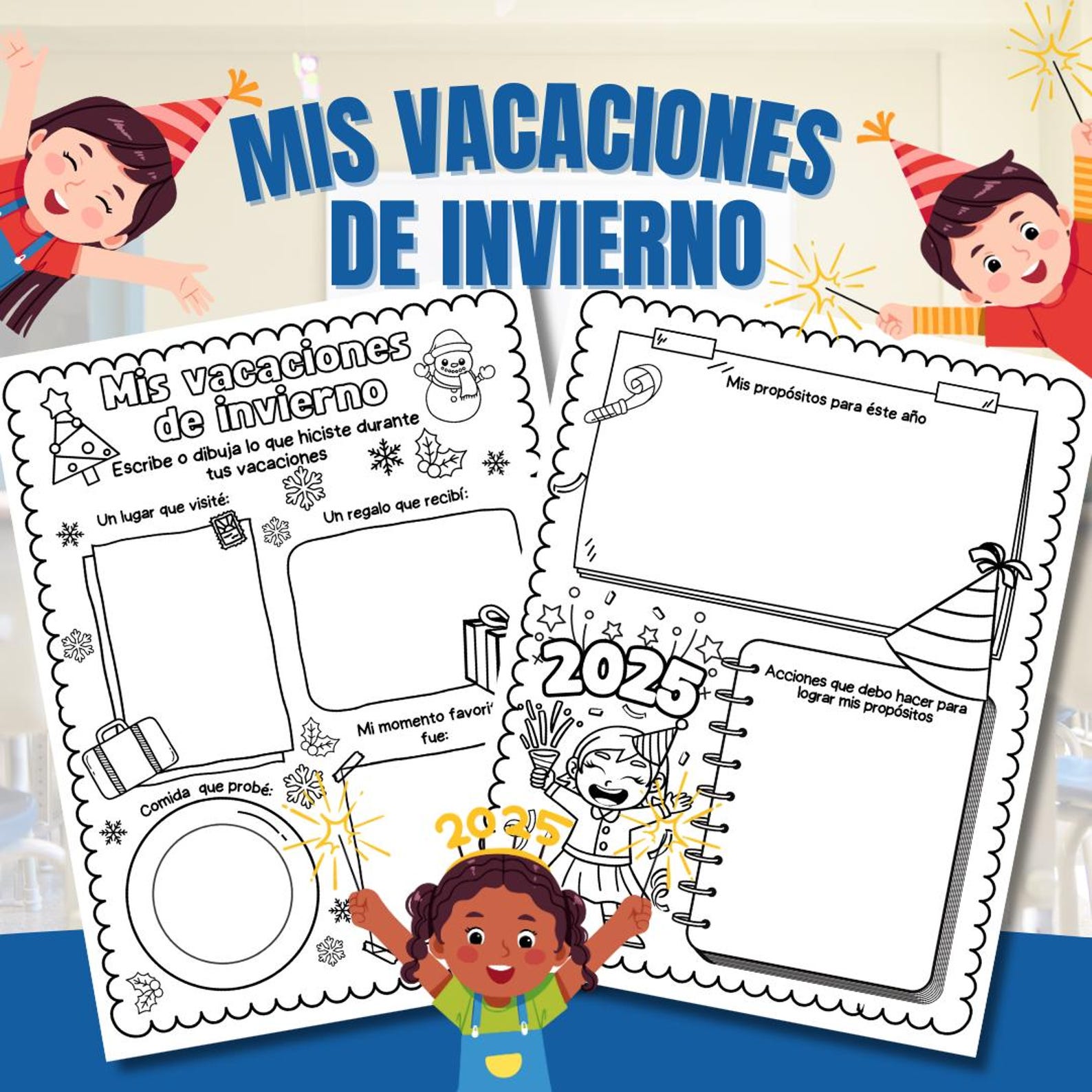 Spanish Activity: Mis Vacaciones De Invierno, After Christmas, New Year ...