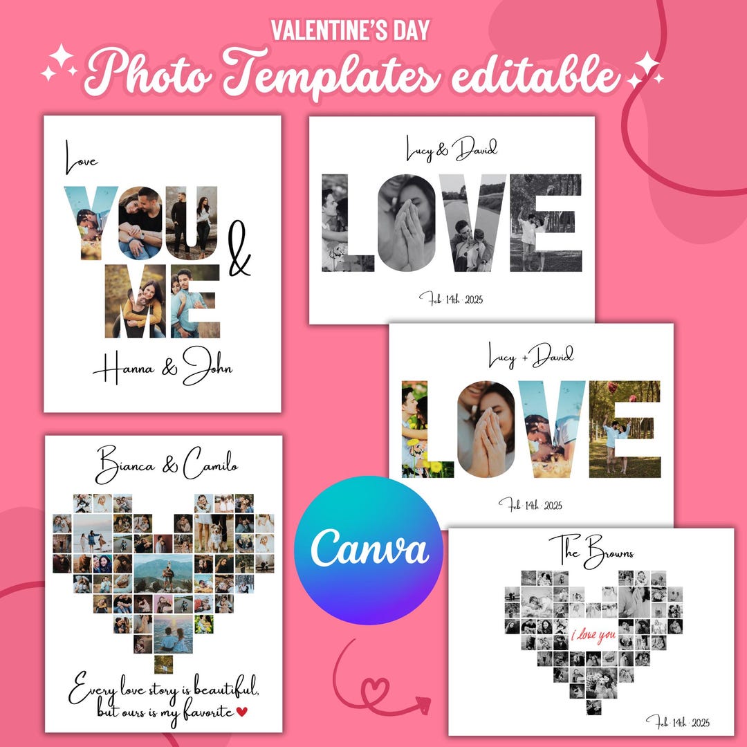 Photo Love: Canva Editable Templates for Valentine's Day, Customizable ...