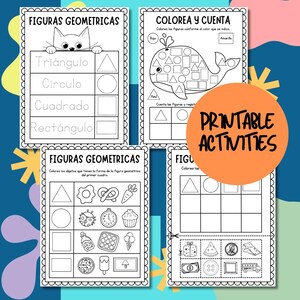 Aprendiendo Figuras Geométricas-hojas De Trabajo Para Imprimir, SPANISH ...