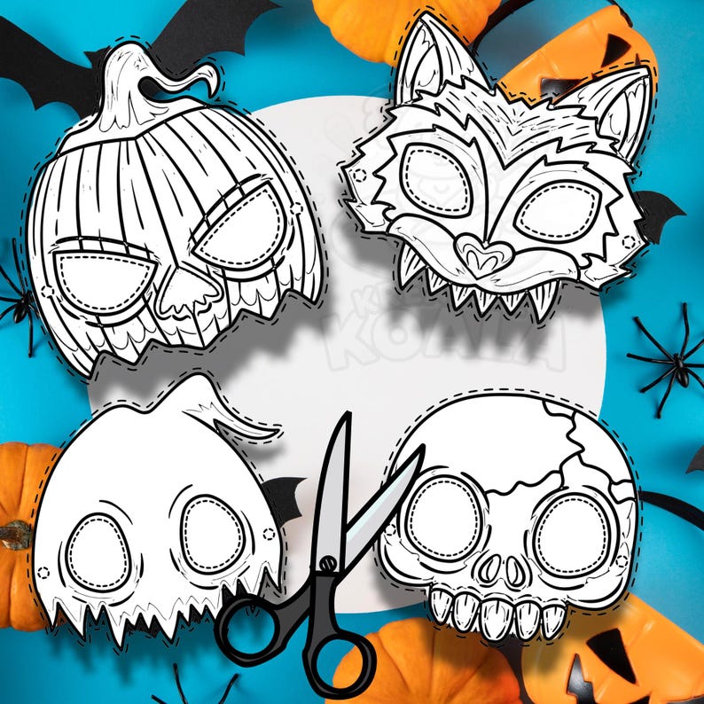 Printable Halloween Masks, Paper Costume, Instant Download, Spooky ...