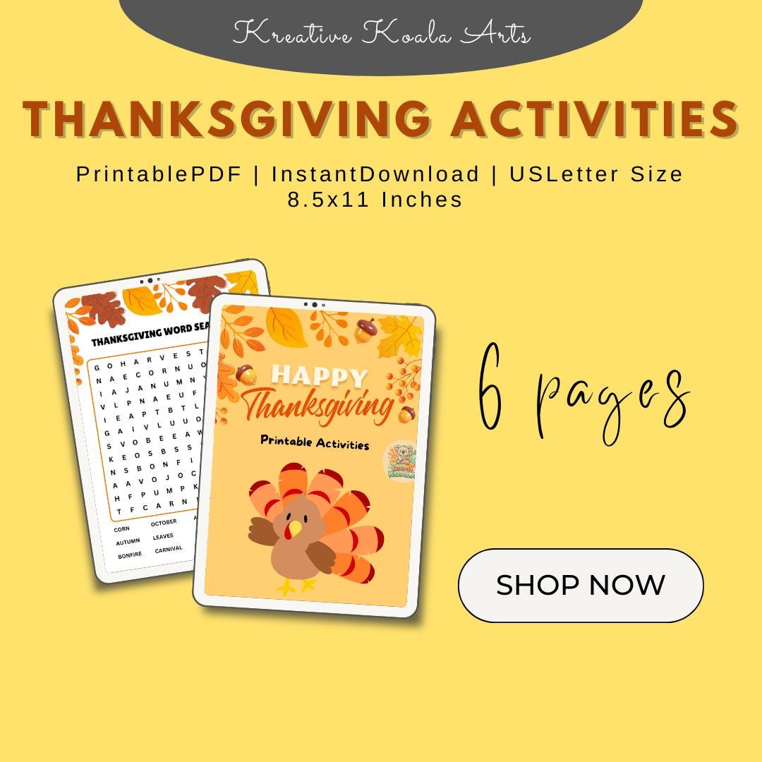 Thanksgiving Printable Activities for Kids | Gratitud Activities| Fall ...