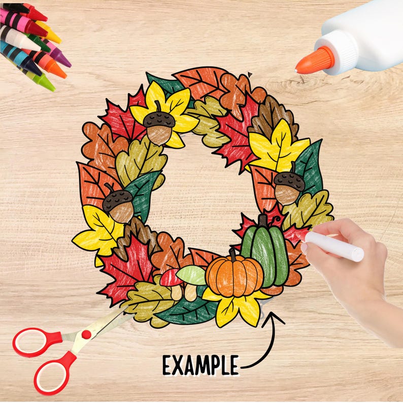 Fall Leaf Wreath Craft for Kids, Build a Fall Wreath,teachers Resources ...