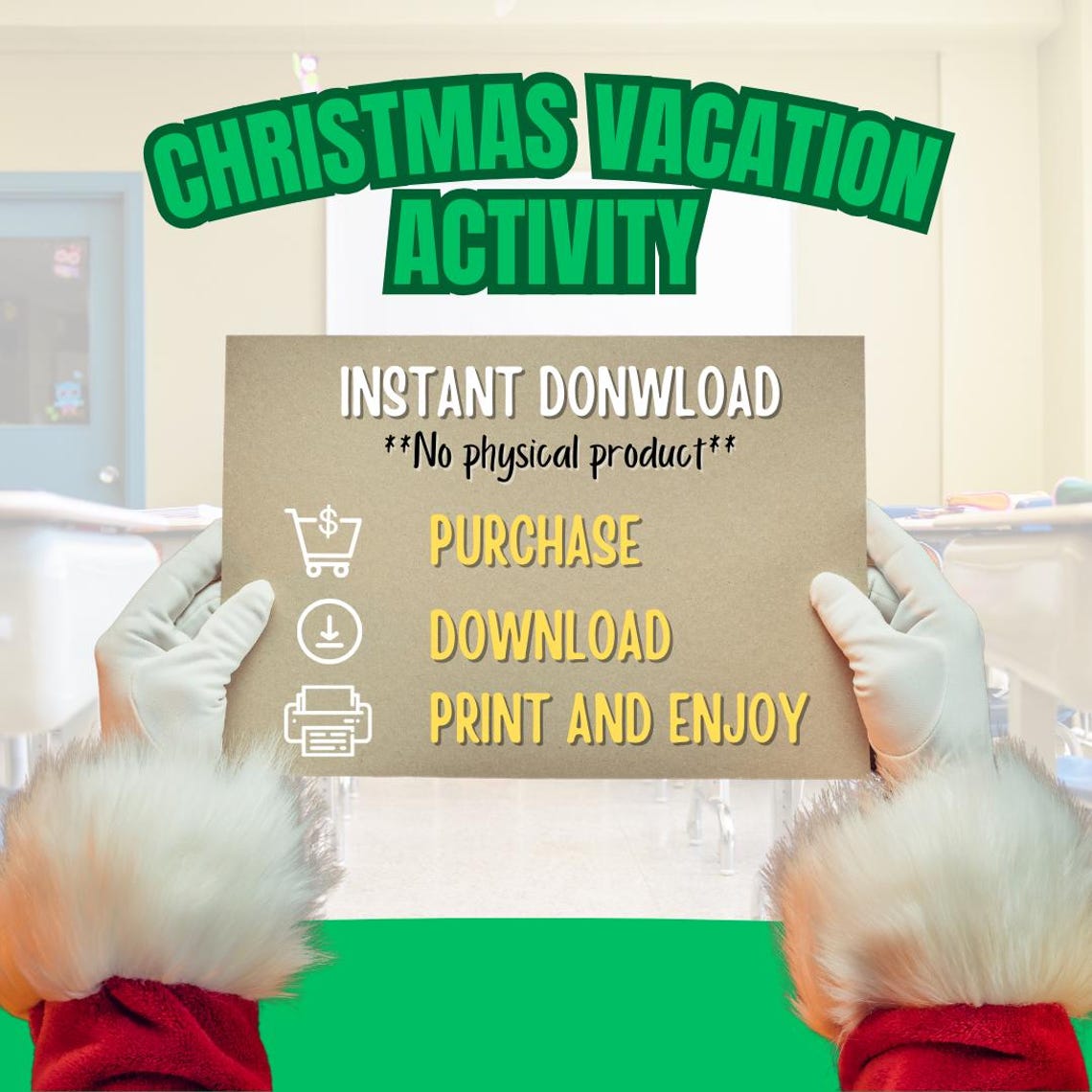 Christmas Vacation Activity, Worksheet After Christmas, Back to School ...