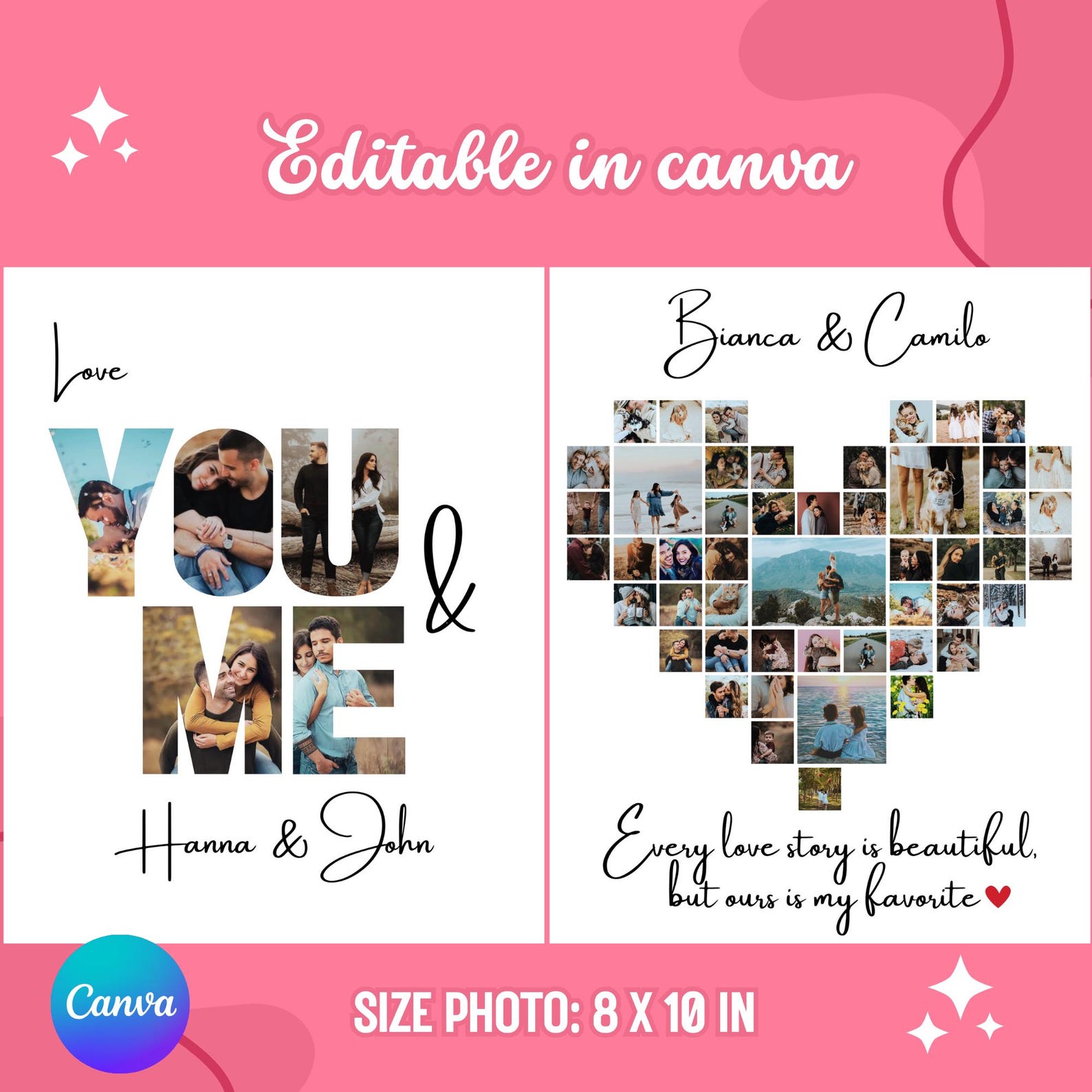 Photo Love: Canva Editable Templates for Valentine's Day, Customizable ...