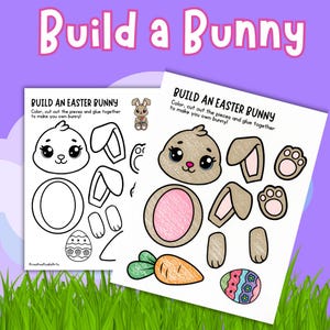 Make Your Own Easter Bunny Printable, Fun Easter Bunny Color, Cut and ...