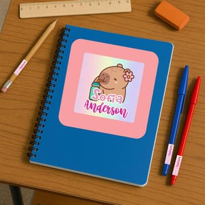 Capybara School Name Tags- Printable and Editable Canva Template, Back ...