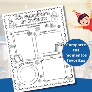 Spanish Activity: Mis Vacaciones De Invierno, After Christmas, New Year ...