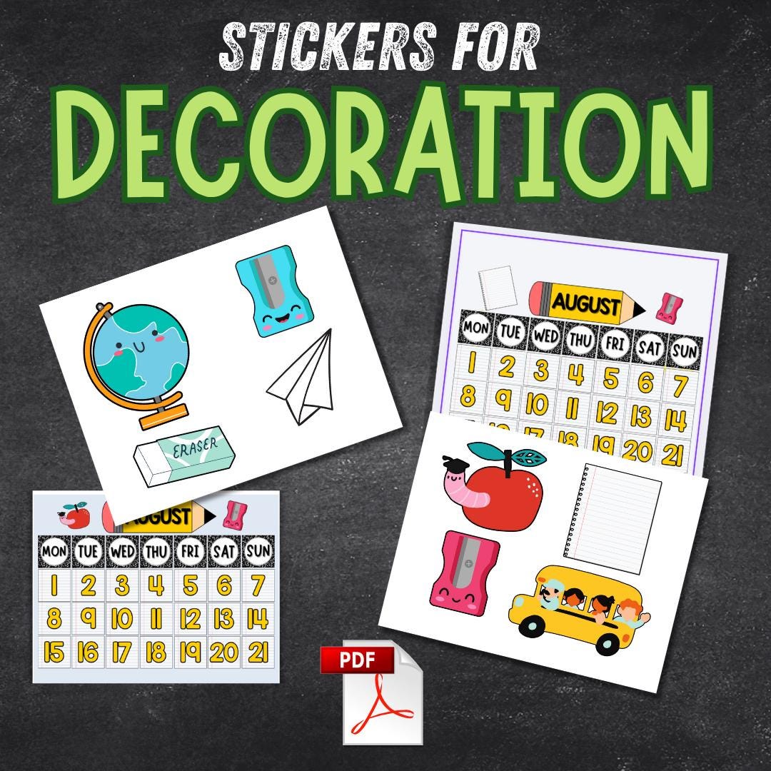 Back to School Pencil-themed Calendar Set, First Day Ready – Classroom ...