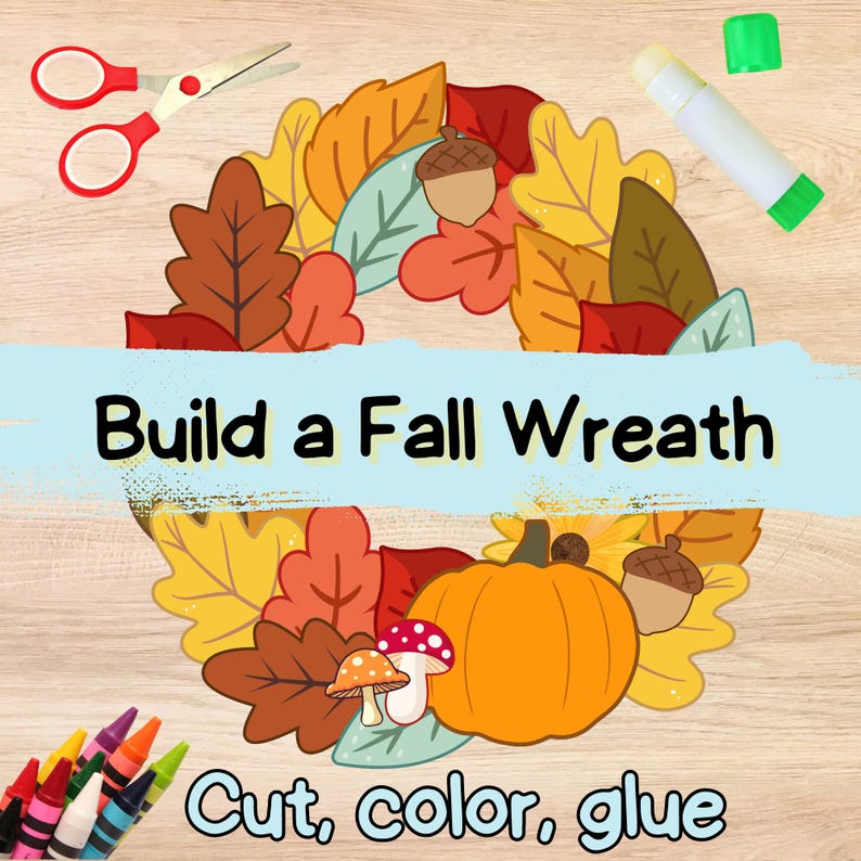 Fall Leaf Wreath Craft for Kids, Build a Fall Wreath,teachers Resources ...