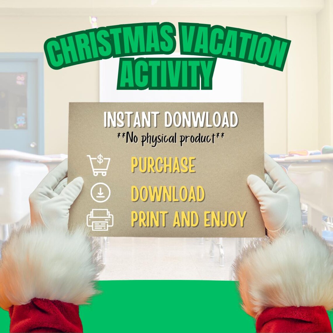 Christmas Vacation Activity, Worksheet After Christmas, Back to School ...