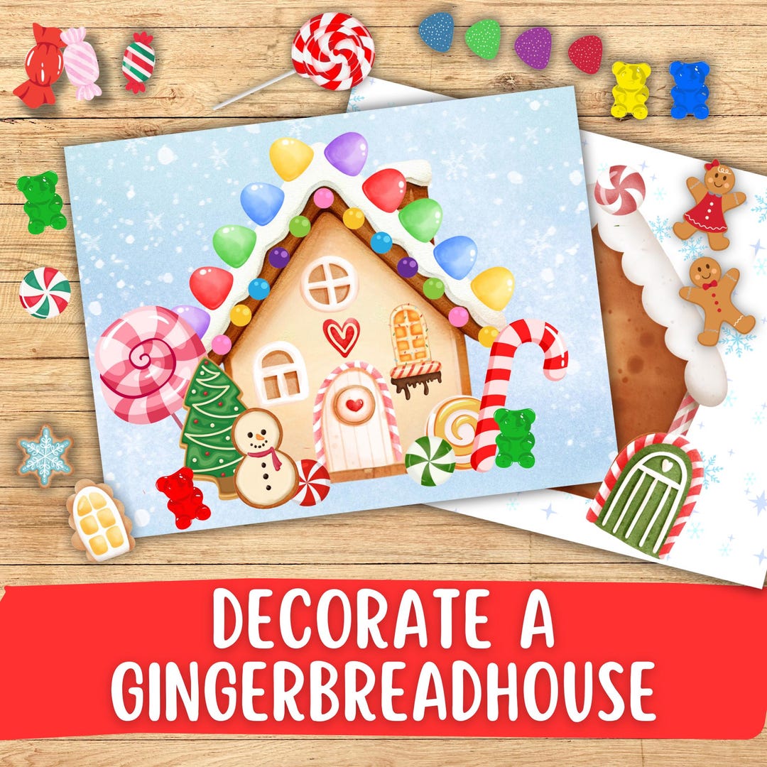 Gingerbread House Decorating Activity | Christmas Printable Activity ...