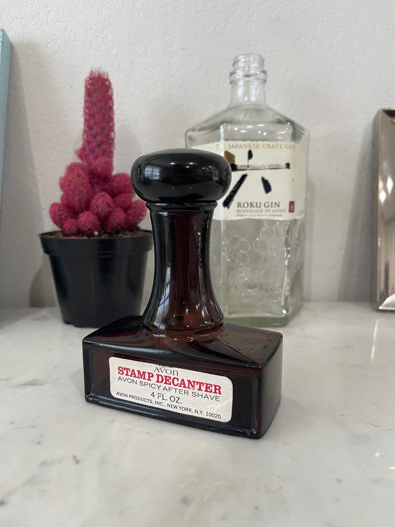 1970s Vintage Avon Stylish Paid Stamp Glass Perfume Cologne Decanter ...