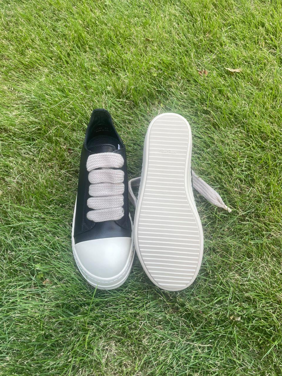 Sneakers Rick Owens Style Genuine Leather Wide Lace Low Top Chunky ...
