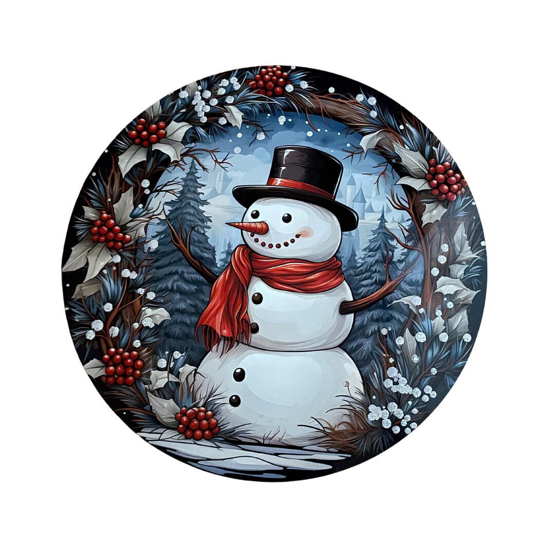 Snowman Wreath Sign, Christmas Wreath Sign, Snowman Wreath Attachment ...