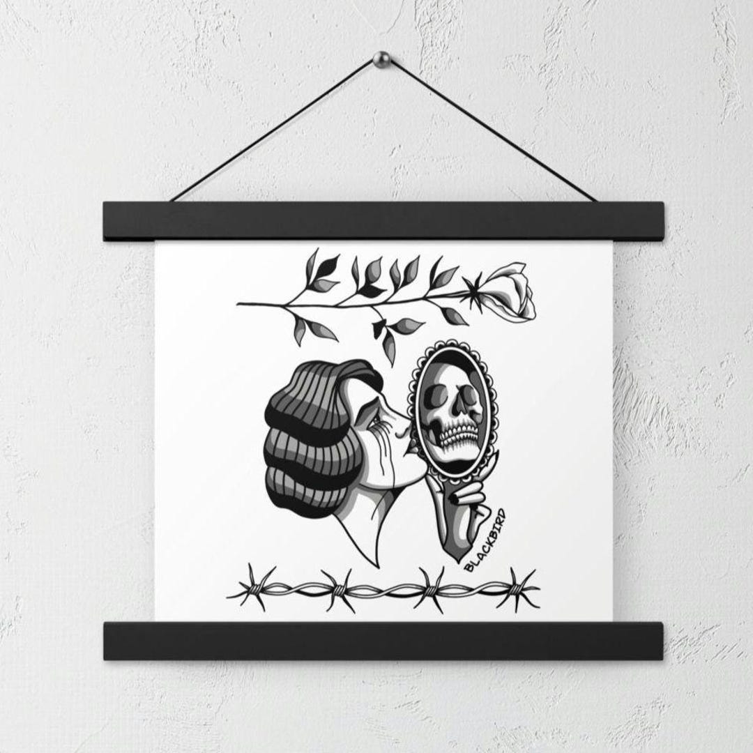 Blackwork Traditional Tattoo Poster With Hanger - Etsy