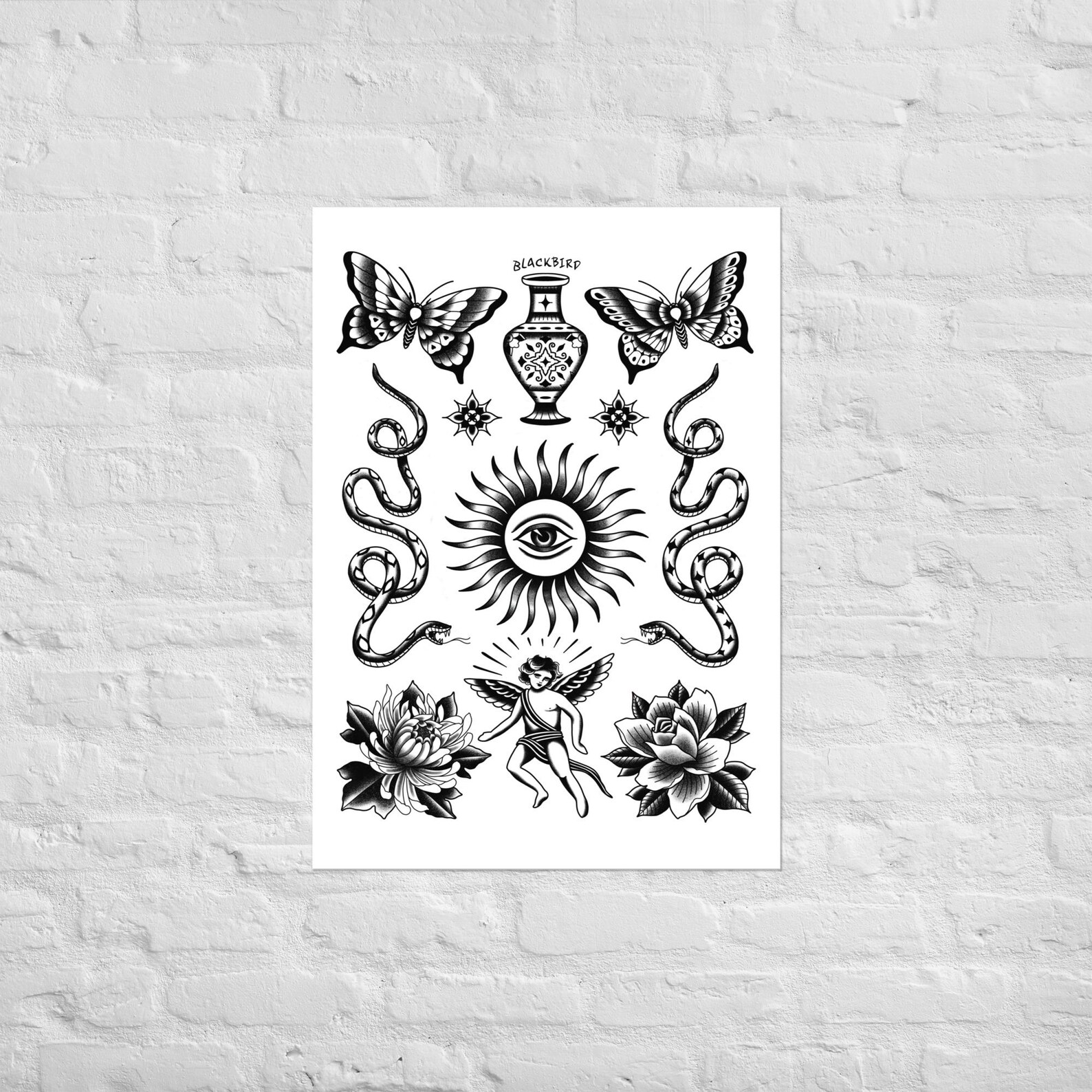 Tattoo Flash Oldschool Poster - Etsy