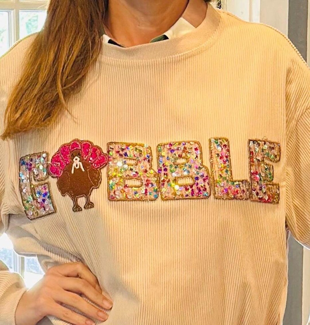 Embroidered Sequined Appliqué Sweatshirt. Turkey Embroidered Sweatshirt ...