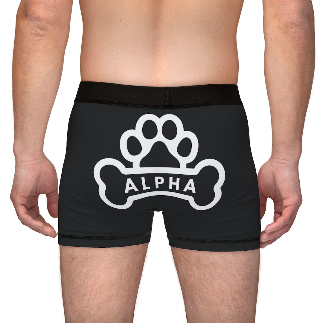 Alpha Men's Boxers With Paw & Bone Graphic, Human Pet Play Apparel ...