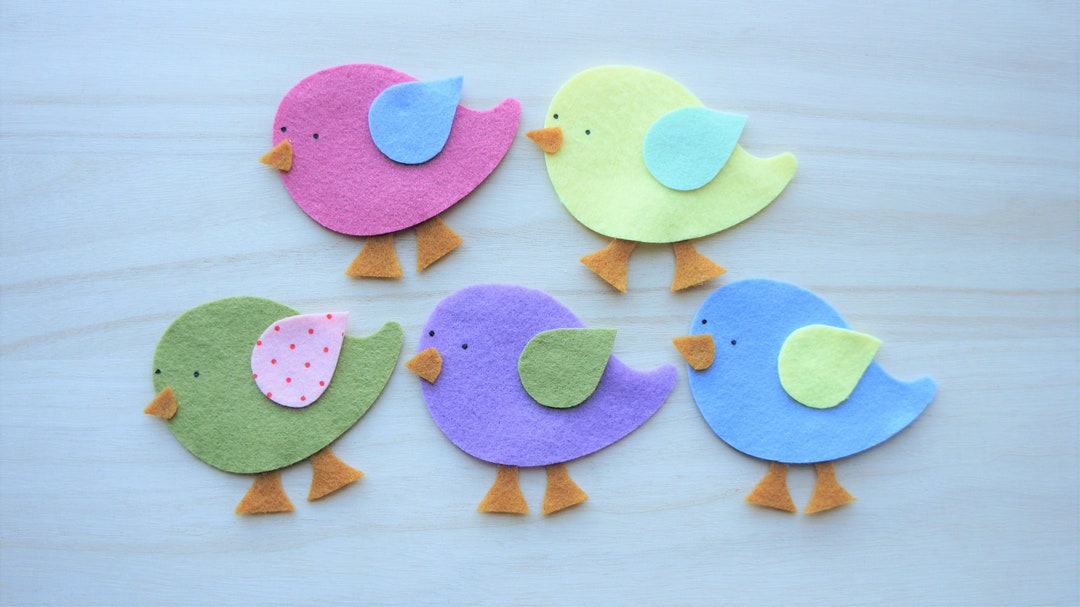 Five Little Birds Felt Story / Flannel Board Stories / Felt Birds ...