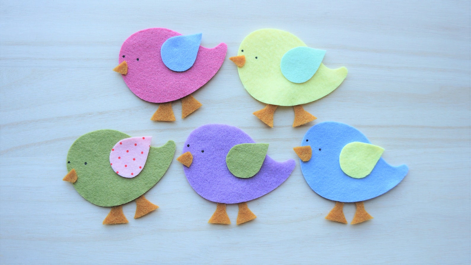 Five Little Birds Felt Story / Flannel Board Stories / Felt - Etsy