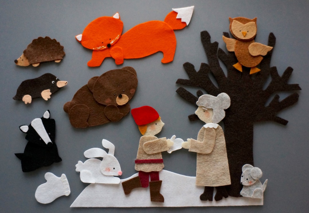 The Mitten Felt Story // Felt Board Stories // Flannel Board - Etsy