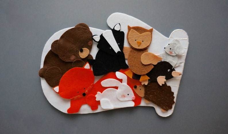 The Mitten Felt Story Winter Felt Stories Felt Animals Felt Story ...