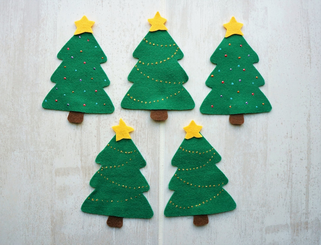 Five Little Christmas Tree Felt Felt Stories Christmas Felt Activity ...