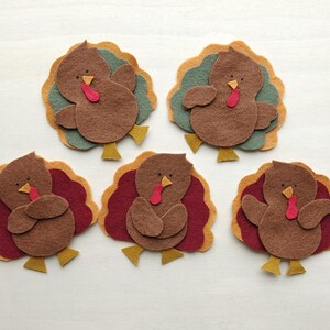Five Little Turkeys Felt Story Turkey Counting Activity Preschool ...