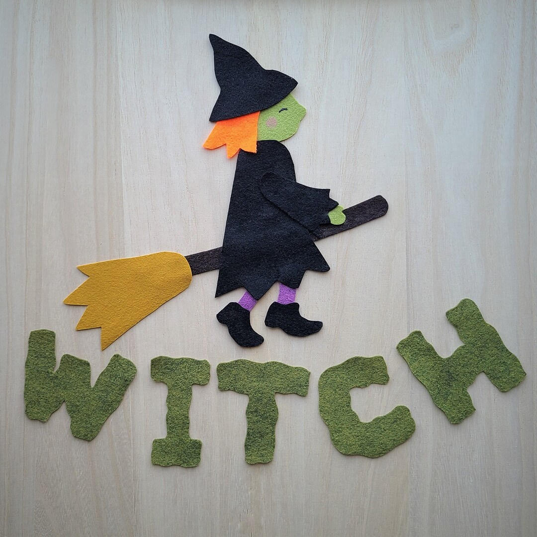 Witch (BINGO) Song Felt Set, Felt Board Story, Flannel Board Stories ...
