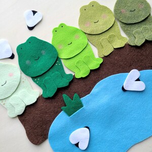 Felt Frog Song Activity: 5 Green Speckled Frogs Felt Board Story Felt ...
