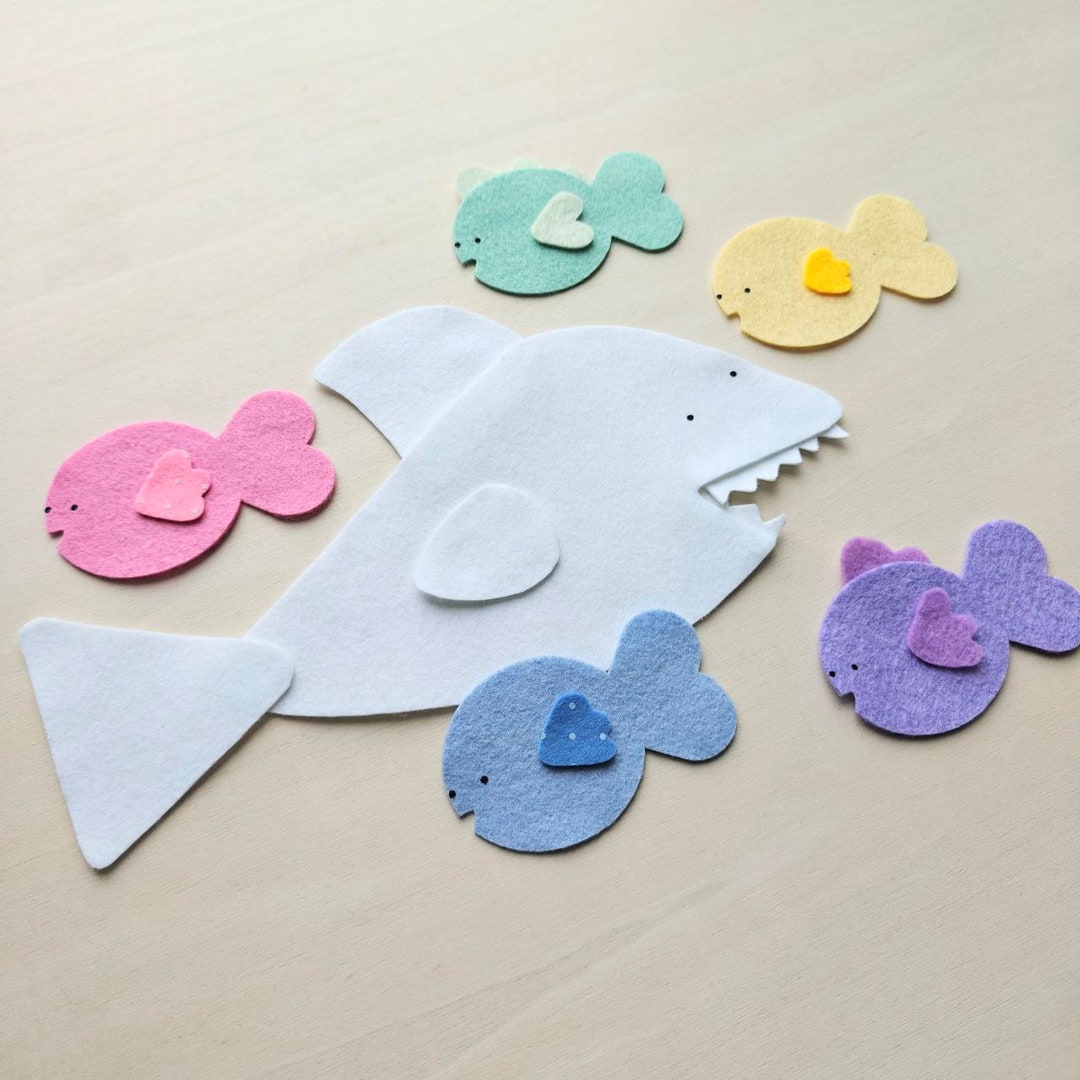 Five Little Fish Felt Set Mr. Shark Felt Ocean Animal Felt Story ...
