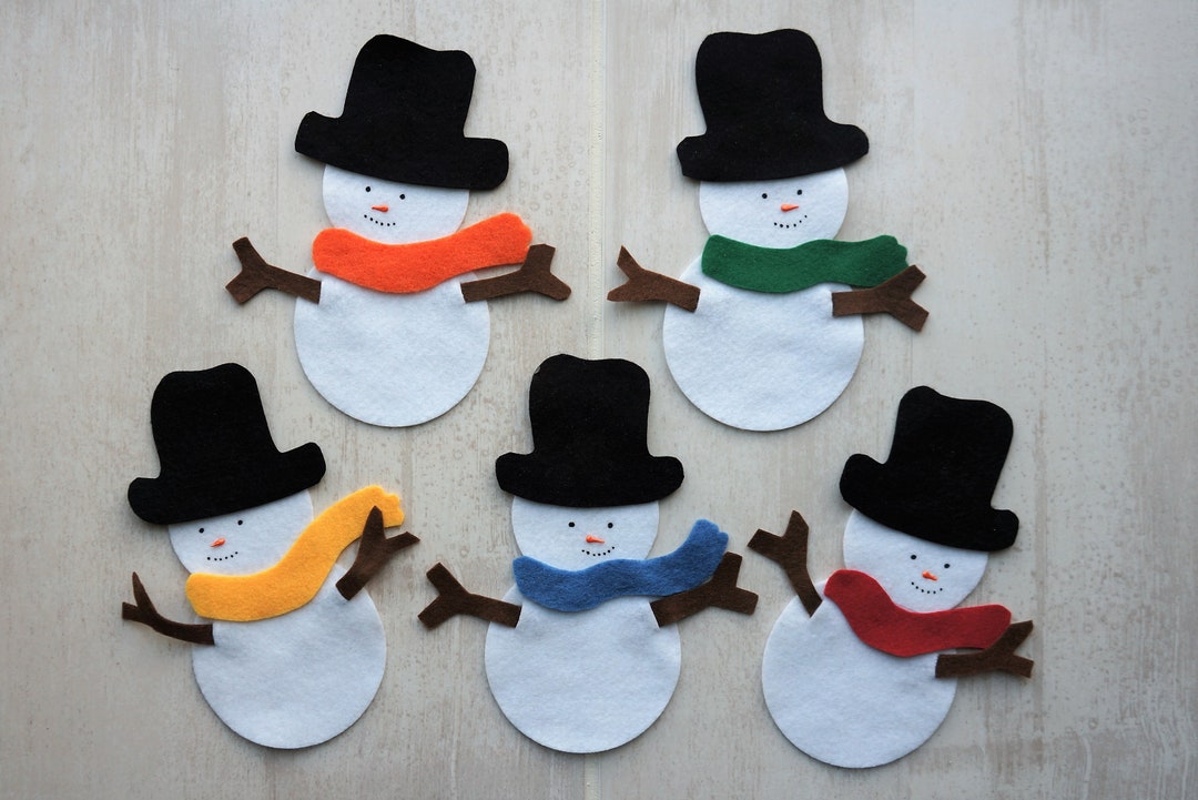 Five Little Snowmen Felt Story for Winter Circle Time Felt Snowman ...