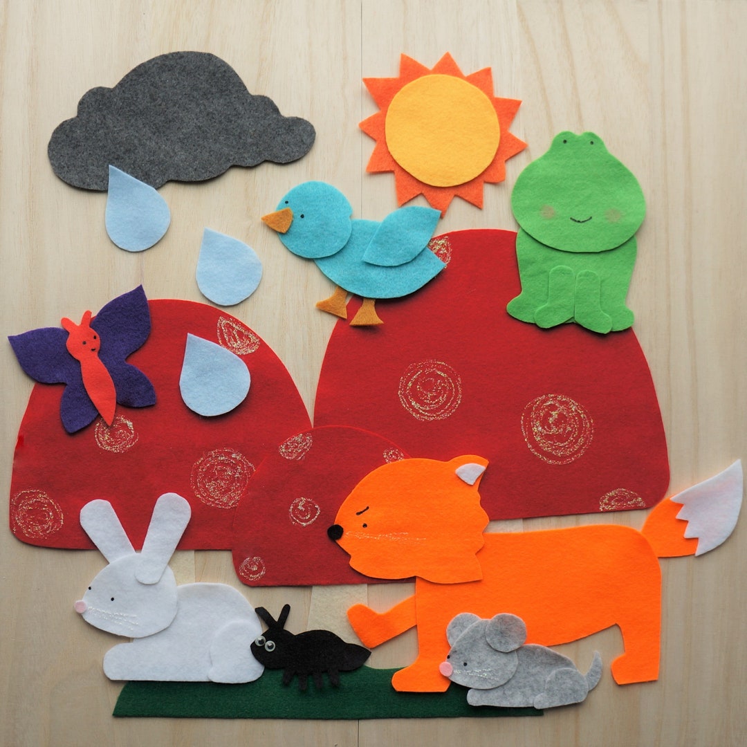 Mushroom in the Rain Felt Story // Felt Board Stories // Flannel Board ...