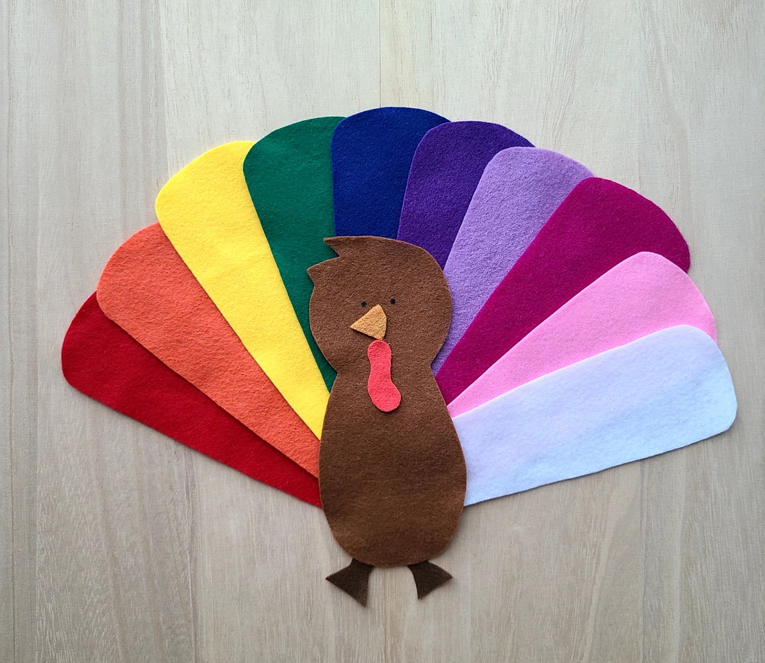 Turkey Wore His Rainbow Feathers Felt Board Story Felt Turkey ...