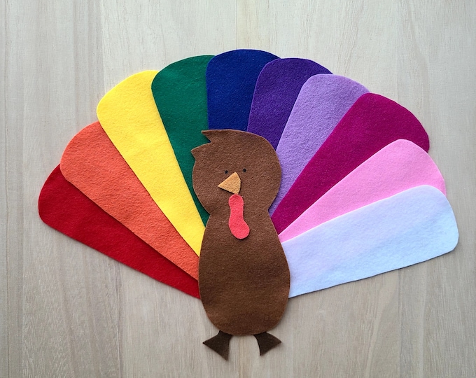 Turkey Wore His Rainbow Feathers Felt Board Story Felt Turkey ...