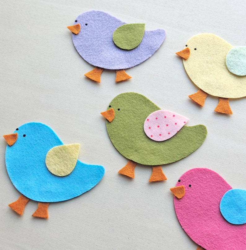 Five Little Birds Felt Story Flannel Board Stories Felt Birds Spring ...