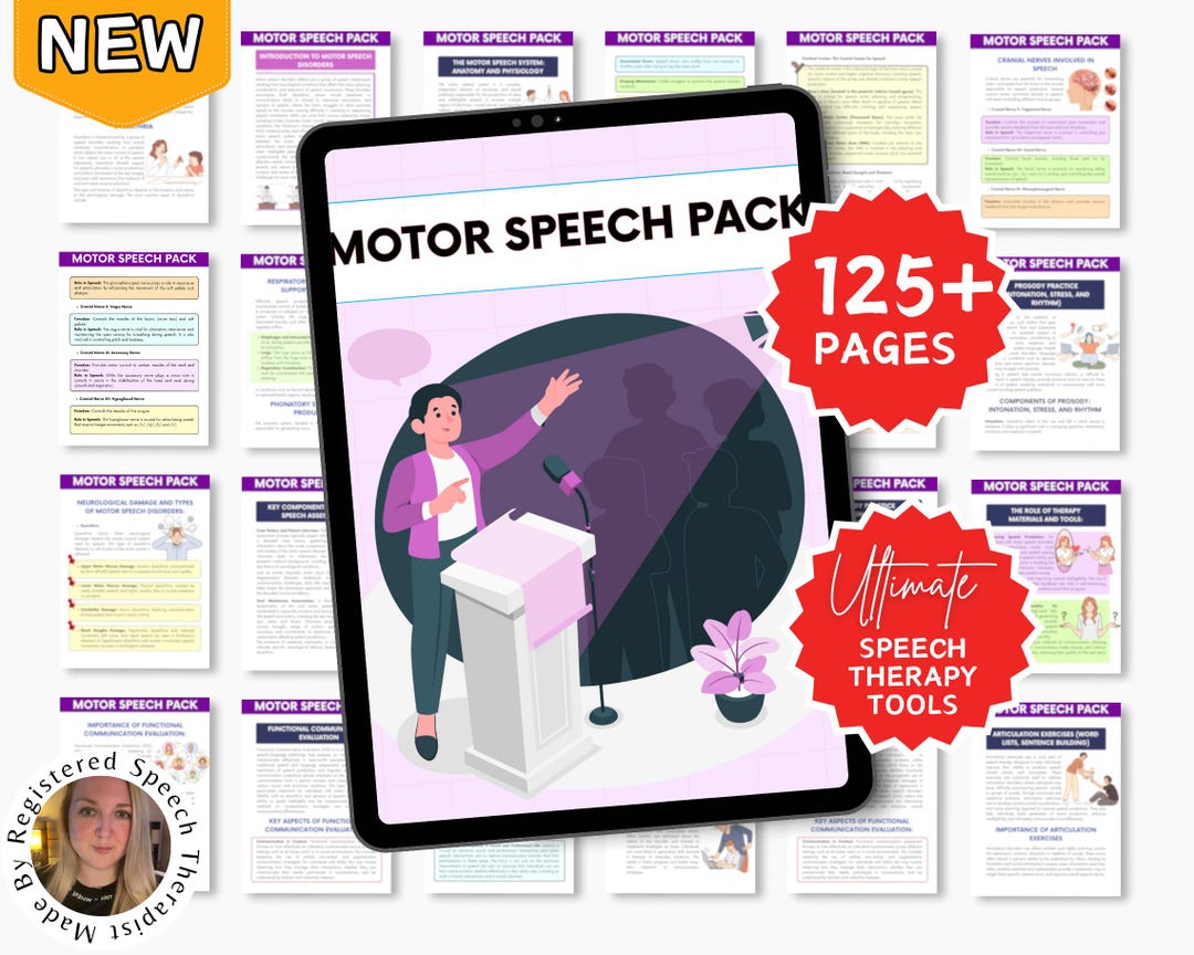 Motor Speech Pack, PDF, Adult Patient Handouts, Worksheets, Resources ...