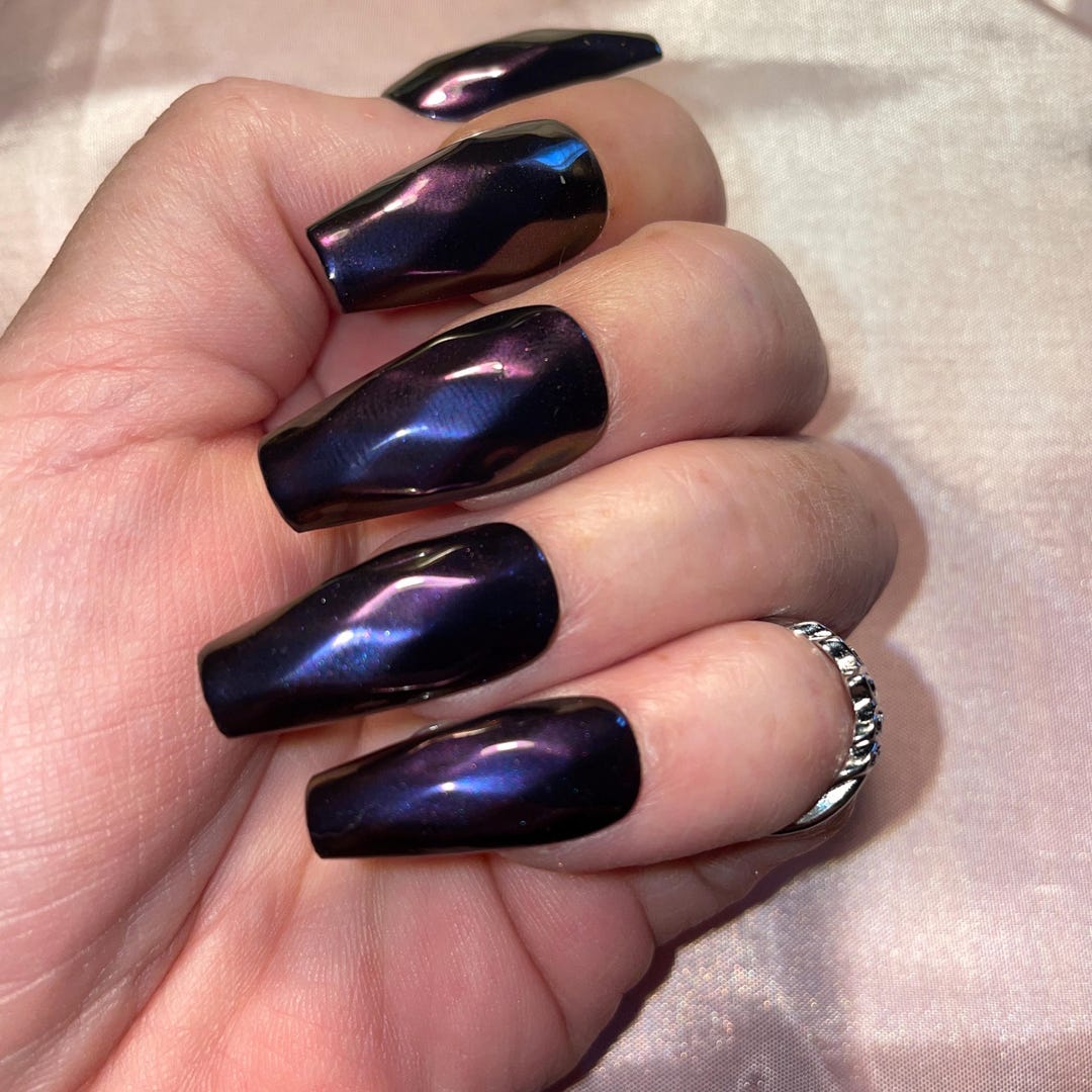 24 Piece Kit. Dark Purple Holographic Faceted. Sizes 0 to 10. Reusable ...