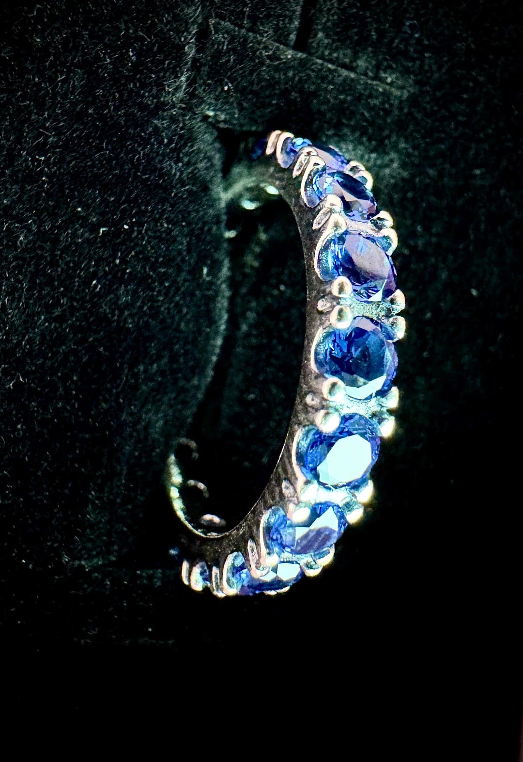 Original Pandora Sparkling Row Eternity Ring Blue 190050C02-52 Silver ...