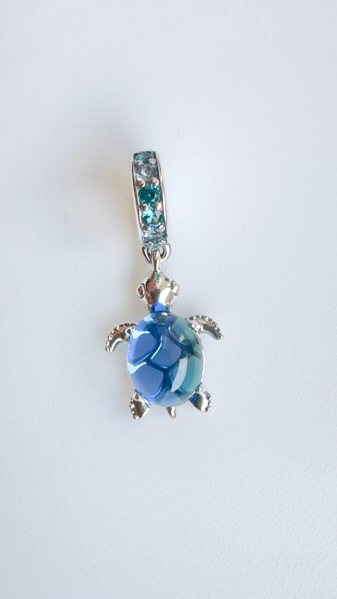 Original Pandora Blue Sea Turtle Murano Glass Charm Pendant 798939C01 ...