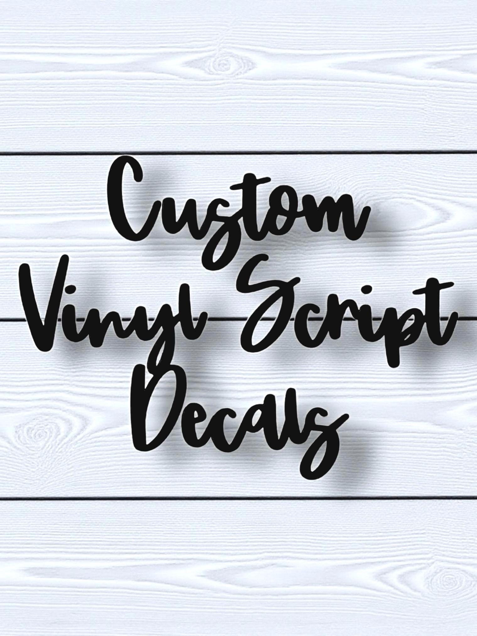 Custom Script Vinyl Decal | Personalized Name Sticker | Custom Word ...
