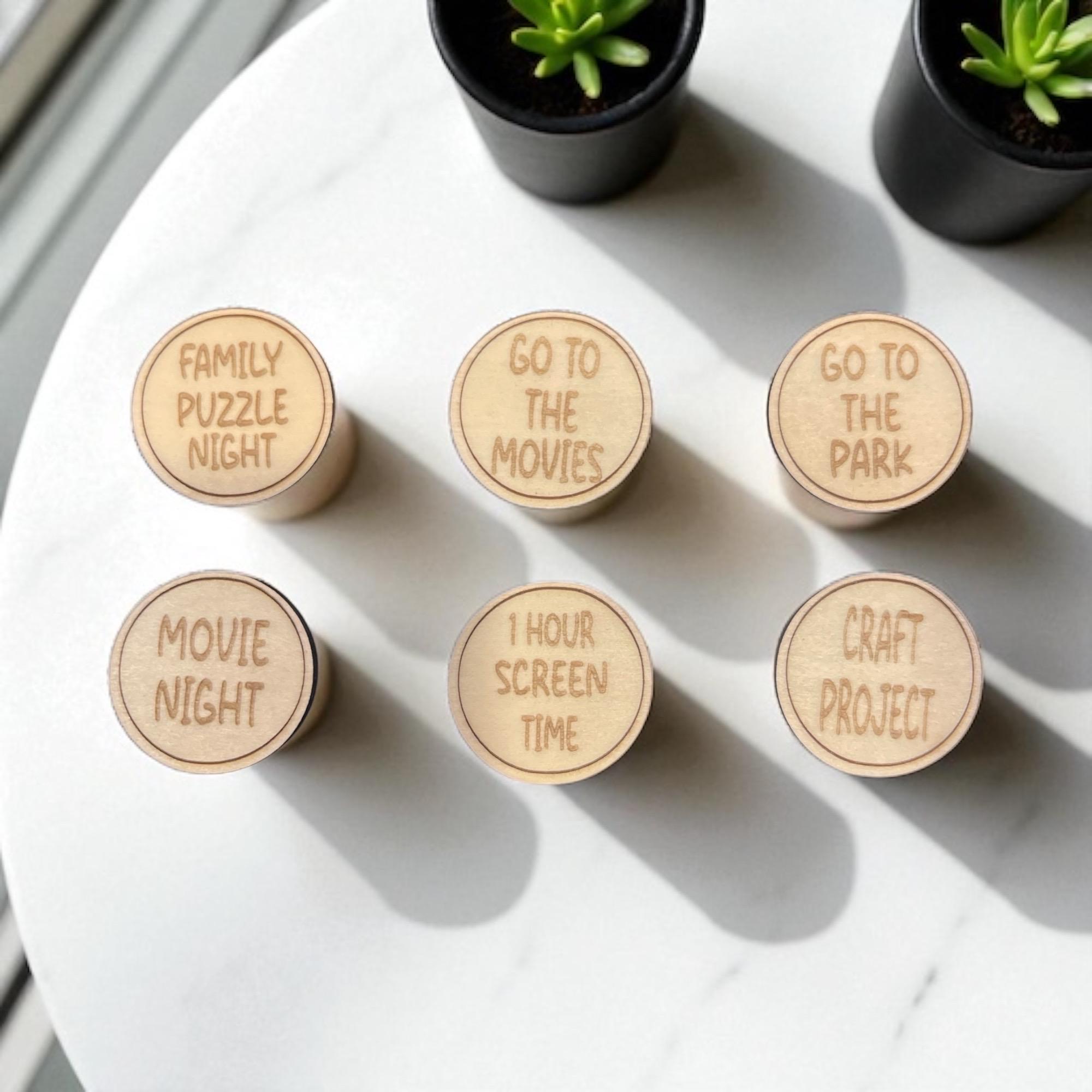 Personalized Wooden Reward Tokens for Kids: 20 Chore Coins for Good ...