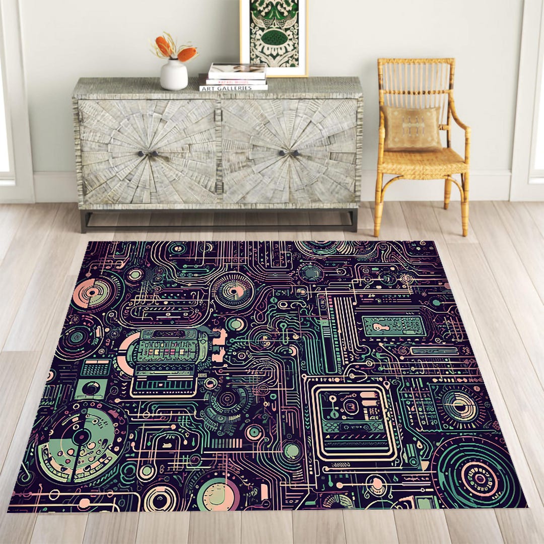 Software Rug, Circuit Board Rug, Digital Circuit Rug, Scifi Rug ...